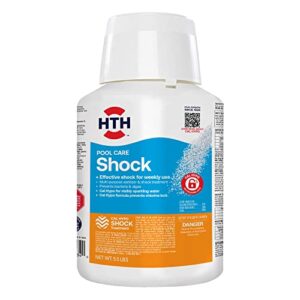 hth pool care shock, swimming pool chlorinator boosts chlorine levels, cal hypo formula, 5.5 lbs