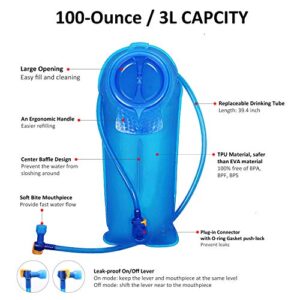 Unigear Hydration Water Bladder Reservoir BPA Free and Taste Free for Backpacking, Biking, Hiking and Camping (Blue, 2L)