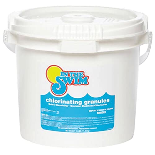 In The Swim Chlorine Shock Granules for Sanitizing Swimming Pools – 56% Available Chlorine – Dichlor – 25 Pound Bucket