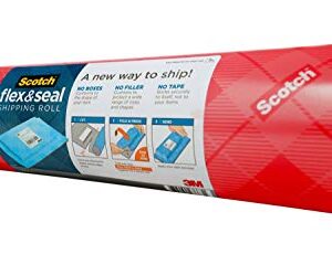 Scotch Flex and Seal Shipping Roll, 10 Ft x 15 in, Red Edition, Easy Packaging Alternative to Poly Mailers, Shipping Bags, Bubble Mailers, Padded Envelopes, Boxes (FS-1510-HOL)