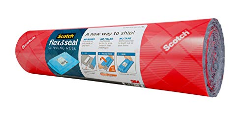 Scotch Flex and Seal Shipping Roll, 10 Ft x 15 in, Red Edition, Easy Packaging Alternative to Poly Mailers, Shipping Bags, Bubble Mailers, Padded Envelopes, Boxes (FS-1510-HOL)