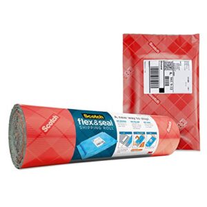 Scotch Flex and Seal Shipping Roll, 10 Ft x 15 in, Red Edition, Easy Packaging Alternative to Poly Mailers, Shipping Bags, Bubble Mailers, Padded Envelopes, Boxes (FS-1510-HOL)