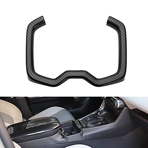 Xotic Tech Inner Water Cup Holder Panel Frame Cover Trim, Carbon Fiber Pattern, Compatible with Toyota RAV4 2019-2022