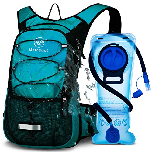 Mothybot Hydration Pack, Insulated Hydration Backpack with 2L BPA Free Water Bladder and Storage, Hiking Backpack for Men, Women, Kids for Running, Cycling, Camping - Keep Liquid Cool up to 5 Hours