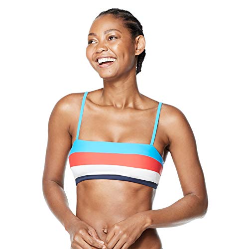 Speedo Women's Standard Swimsuit Bikini Top Adjustable Square Neck, Bittersweet, Medium