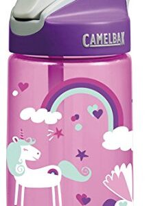 CamelBak Eddy 0.4-Liter Kids Water Bottle – - CamelBak Kids Big Bite Valve - Spill Proof- - Water Bottle For Kids - BPA-Free Water Bottle – 12 Ounces, Unicorns, Bottle Only