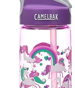 CamelBak Eddy 0.4-Liter Kids Water Bottle – - CamelBak Kids Big Bite Valve - Spill Proof- - Water Bottle For Kids - BPA-Free Water Bottle – 12 Ounces, Unicorns, Bottle Only