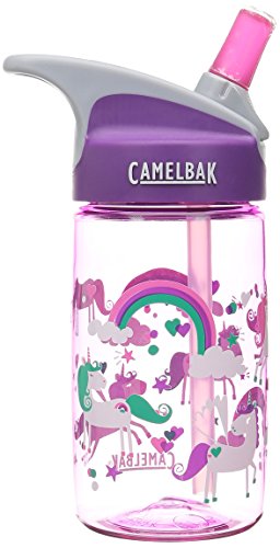 CamelBak Eddy 0.4-Liter Kids Water Bottle – - CamelBak Kids Big Bite Valve - Spill Proof- - Water Bottle For Kids - BPA-Free Water Bottle – 12 Ounces, Unicorns, Bottle Only