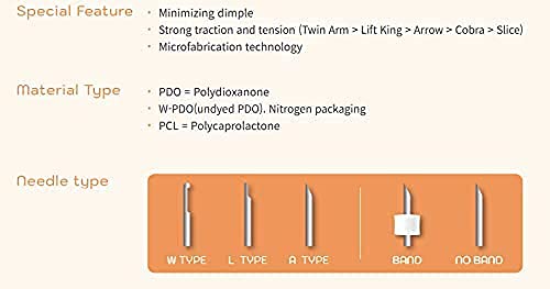 Derma V Line Lift/PDO Thread/Lift Face/Whole Body COBRA Cog Thread L-Type 20pcs (21G-60mm)