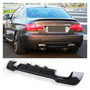 HUNTVE Carbon Fiber Rear Diffuser Compatible with BMW E92 E93 M Sport Coupe Convertible M Tech Bumper 2007-2013 325i Rear Bumper Diffuser Lip FRP (Color : Carbon Fiber)