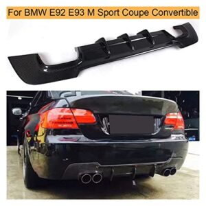 HUNTVE Carbon Fiber Rear Diffuser Compatible with BMW E92 E93 M Sport Coupe Convertible M Tech Bumper 2007-2013 325i Rear Bumper Diffuser Lip FRP (Color : Carbon Fiber)