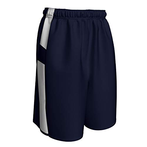 CHAMPRO Men's Standard Crossover Reversible Basketball Shorts, Navy, White, Adult Large