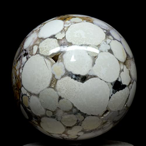 3lb 3.8" King Cobra Jasper Sphere Natural Multicolor Chalcedony Crystal - India