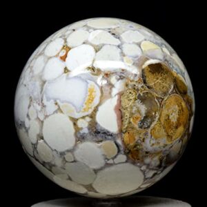 3lb 3.8" King Cobra Jasper Sphere Natural Multicolor Chalcedony Crystal - India