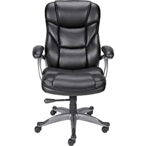 STAPLES Osgood High-Back Bonded Leather Manager Chair, Black, 2/Pack (61305-Ccvs)