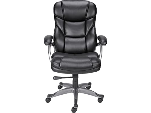 STAPLES Osgood High-Back Bonded Leather Manager Chair, Black, 2/Pack (61305-Ccvs)