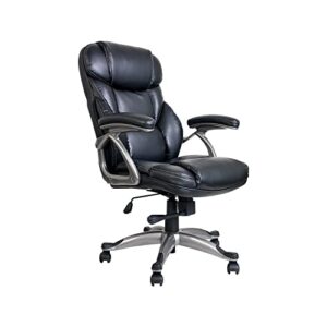 STAPLES Osgood High-Back Bonded Leather Manager Chair, Black, 2/Pack (61305-Ccvs)