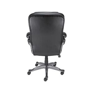 STAPLES Osgood High-Back Bonded Leather Manager Chair, Black, 2/Pack (61305-Ccvs)