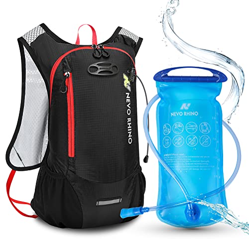 Lightweight Hydration Backpack, Running Backpack with 2L Water Bladder, Hydro Water Daypack for Cycling Hiking Rave for Men Women