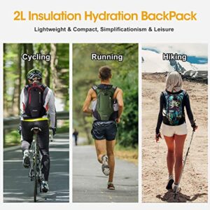 Lightweight Hydration Backpack, Running Backpack with 2L Water Bladder, Hydro Water Daypack for Cycling Hiking Rave for Men Women