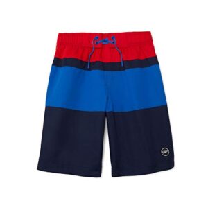 speedo boys swim knee length blocked volley trunks, peacoat, medium us