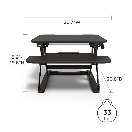 STAPLES 2447503 Sit to Stand Adjustable Desk Riser 27-Inch