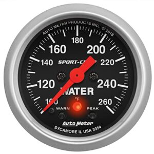 AutoMeter 3354 Gauge, Water Temp, 2 1/16", 260ºf, Digital Stepper Motor W/Pk & Wrn, Sport-Comp