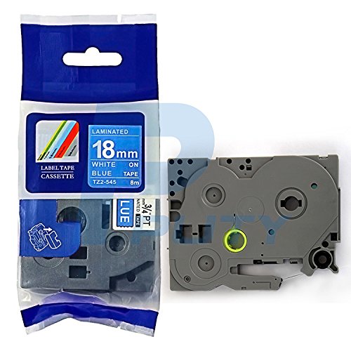 IDIK 1PK White on Blue Standard Laminated Label Tape Compatible for Brother P-Touch TZe-545 TZ545 TZe545(18mm x 8m)