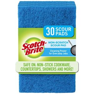 scotch-brite non-scratch scour pads, scouring pads for kitchen and dish cleaning, 30 pads