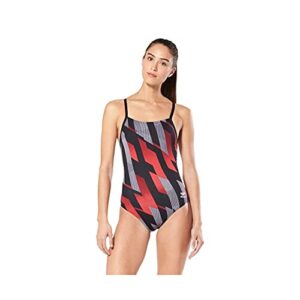 speedo women’s pinstripe flight flyback speedo red 28