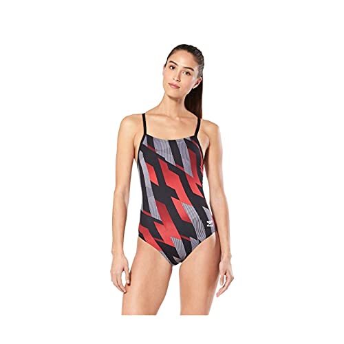 Speedo Women's Pinstripe Flight Flyback Speedo Red 28