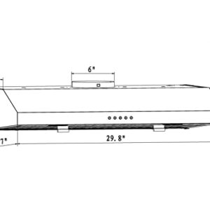 HTH HTHomeprod 30 Inch Under Cabinet Range Hood Powerful Dual Motor 3 Speed 480 CFM Stainless Steel Filter