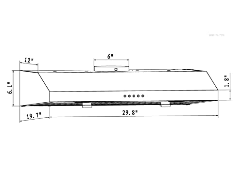 HTH HTHomeprod 30 Inch Under Cabinet Range Hood Powerful Dual Motor 3 Speed 480 CFM Stainless Steel Filter