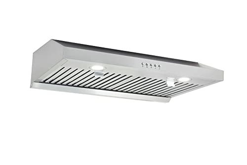 HTH HTHomeprod 30 Inch Under Cabinet Range Hood Powerful Dual Motor 3 Speed 480 CFM Stainless Steel Filter