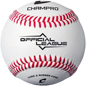 CHAMPRO CBB-40 Genuine Leather Cover Baseballs in a Black Bucket – 30 Balls and one Rods Can Sleeve Included.