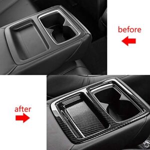 Xotic Tech Car Rear Water Cup Holder Panel Trim Cover Carbon Fiber Style Compatible with Honda Accord 2018 2019 2020 2021 2022