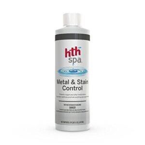 hth spa 86224 metal and stain control spa and hot tub cleaner, 16 fl oz