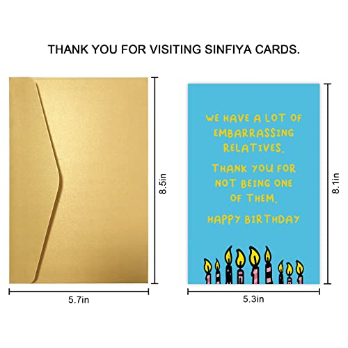 Funny Birthday Card for Cousin Uncle Aunt, Happy Birthday Card for Brother Sister, Relatives Bday Card