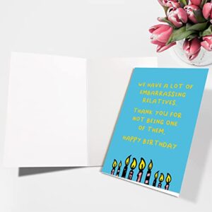 Funny Birthday Card for Cousin Uncle Aunt, Happy Birthday Card for Brother Sister, Relatives Bday Card