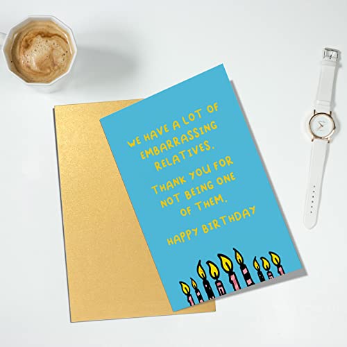 Funny Birthday Card for Cousin Uncle Aunt, Happy Birthday Card for Brother Sister, Relatives Bday Card