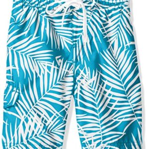 Kanu Surf Boys Line Up Quick Dry UPF 50+ Beach Swim Trunk, Palma Aqua, 3T