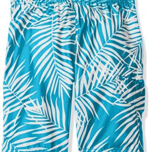 Kanu Surf Boys Line Up Quick Dry UPF 50+ Beach Swim Trunk, Palma Aqua, 3T