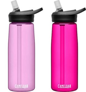 camelbak eddy+ bpa free water bottle 25 oz, 2-pack, dusty lavender / deep magenta