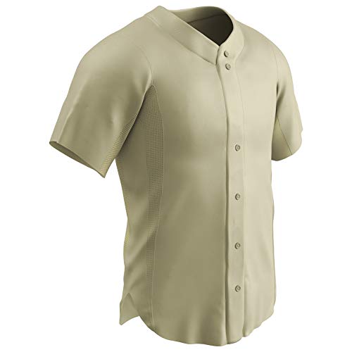 CHAMPRO Boys' Reliever Full Button Youth Baseball Jersey, Natural, X-Large