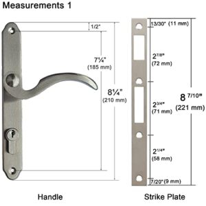 HTH HTHomeprod Solid Brass Lever Handle Set for Screen/Storm Doors, Mortise Lock with Double Cylinder for Higher Security, Fit for 1 in. Or 1.38 in. Thickness Door, Satin Nickel