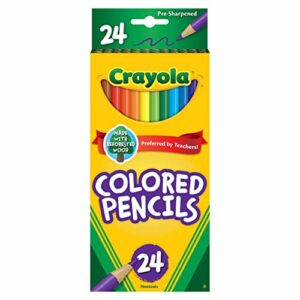 crayola colored pencils, coloring supplies, 24 count