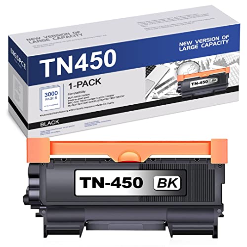 BIGSPCE Compatible TN450 TN-450 High Yield Toner Cartridge Replacement for Brother IntelliFax-2840 DCP-7060D 7065DN MFC-7240 7365DN 7860DW HL-2230 2240D 2270DW Printer (1 Pack, Black)