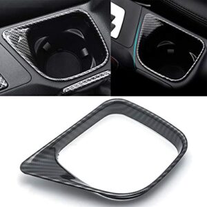 Xotic Tech Inner Water Cup Holder Panel Frame Cover Trim, Carbon Fiber Pattern, Compatible with Toyota RAV4 2013-2018