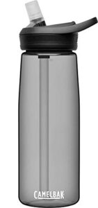 camelbak eddy+ bpa free water bottle, 25 oz, charcoal, .75l