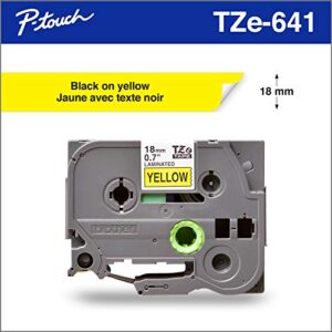 brother tze641 tze standard adhesive laminated labeling tape, 3/4-inch w, black on yellow